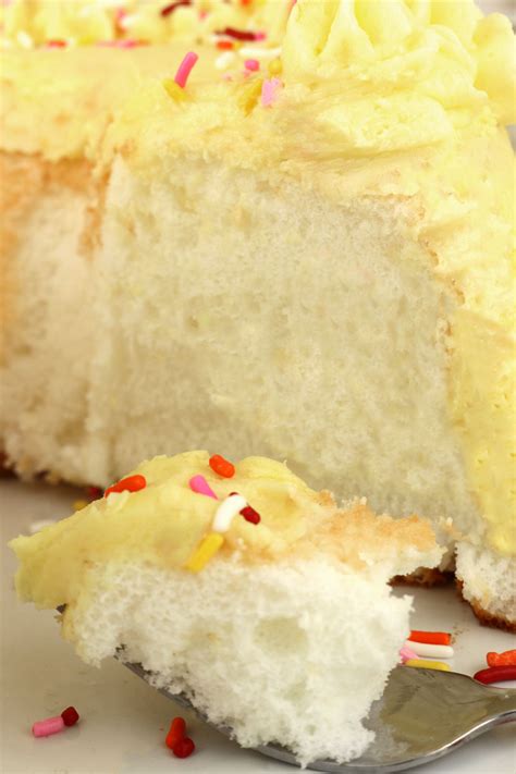 Angel Food Cake With Lemon Buttercream Frosting Two Sisters