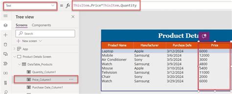 update data table in power apps with examples