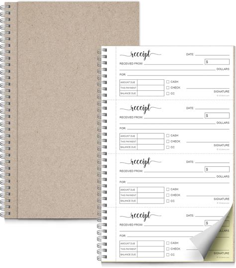 321done Receipt Book 11x6 2 Part Carbonless Spiral Bound Made In Usa