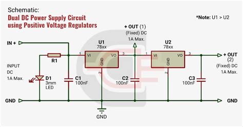 Custom Design Dual Dc Power Supply Using Voltage Regulators Relectrothinks