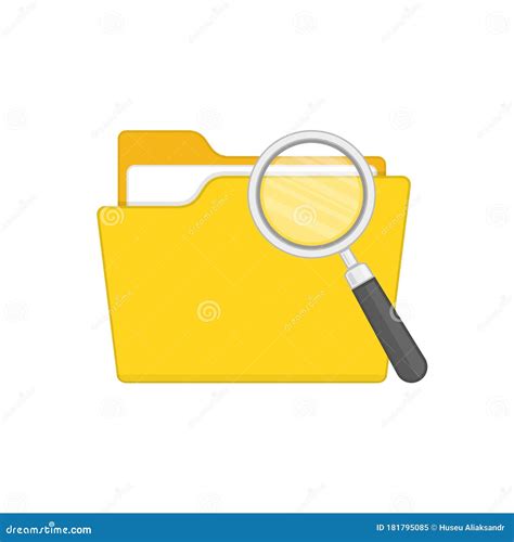 Folder With Magnifying Glass Stock Vector Illustration Of Magnifying Data 181795085