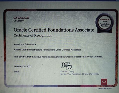 Akanksha Srivastava On Linkedin I Am Certified With Oci 2021