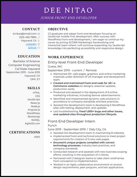 19 Real Front End Developer Resume Examples That Worked In 2025