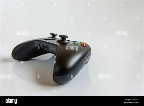 Black Joystick Gamepad Game Console Isolated On White Background Computer Gaming Technology