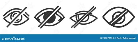 Show Password Icon Set Pack Collection Eye Symbol Vector Vision