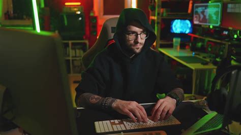 hacker writing code cracking computer man stock footage sbv 348984885