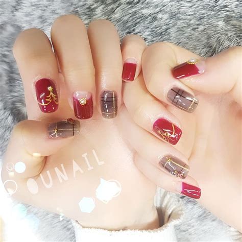 홍대네일샵 연남동네일 합정네일오유네일ounail On Instagram 네일아트크리스마스네일젤네일버건디홍대네일홍대젤네일홍대네일샵오유네일트리네일