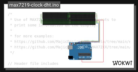 Max7219 Clock Dht Ino Copy Wokwi ESP32 STM32 Arduino Simulator