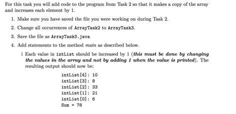 Solved The Main Method In The Class Arraytask1 Declares And
