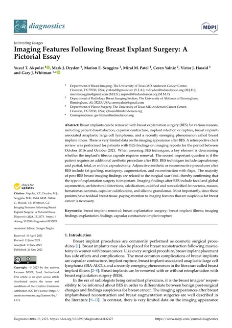 Pdf Imaging Features Following Breast Explant Surgery A Pictorial Essay
