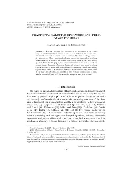 Pdf Fractional Calculus Operators And Their Image Formulas