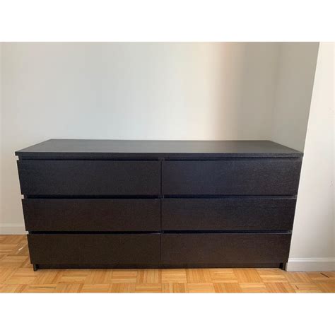 Ikea Malm 6 Drawer Dresser In Black Brown Aptdeco