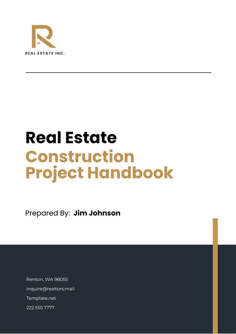 Free Real Estate Construction Project Handbook Template To Edit Online