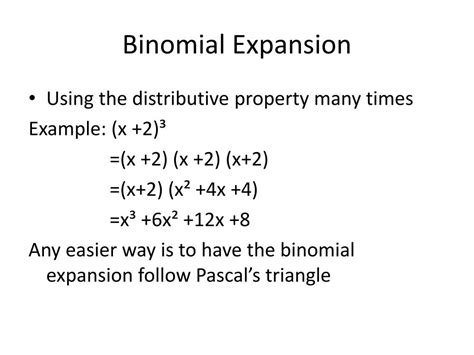 Ppt Pascals Triangle And The Binomial Expansion Powerpoint
