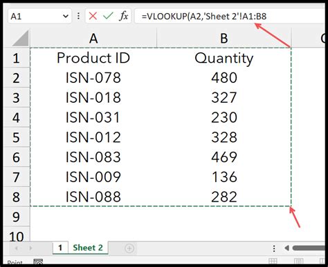 如何从另一个工作表中使用vlookup？
