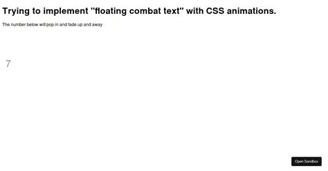 Floating Combat Text Codesandbox