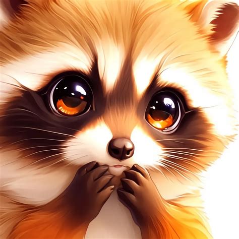 おどろき顔のかわいいアライグマ｜イラスト・フリー素材なら「シンテリ」