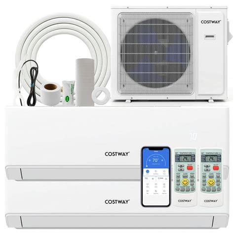 Ktaxon 2 Zone 9000 12000 Btu Wifi Ceiling Cassette Ductless Mini