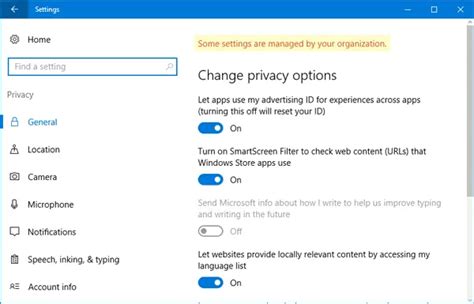 Some Settings Are Managed By Your Organization In Windows