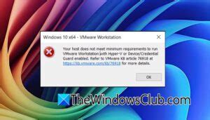 VMWare Workstation Crashing On Windows