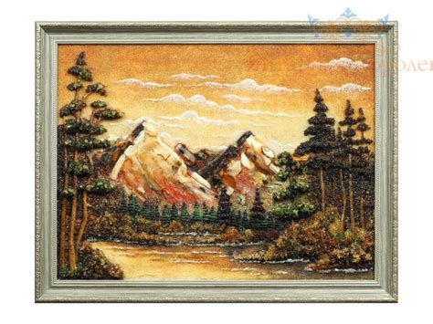 Картина из янтаря Две горы