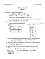 Guide To Binary Number Representation And Boolean Functions Course Hero