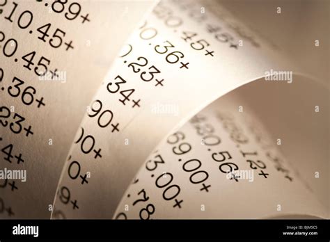 Adding Machine Tape Closeup Hi Res Stock Photography And Images Alamy