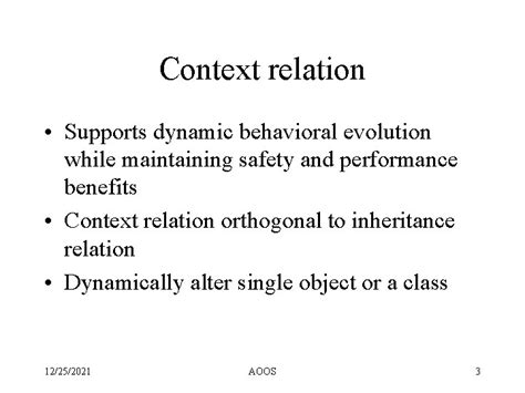 Context Objects Evolution Of Object Behavior Behavioral Patterns