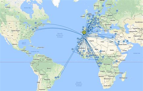 Royal Air Maroc Route Map