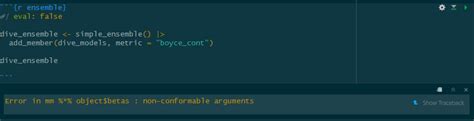 R Tidysdm Non Conformable Arguments Model Evaluation Error In Ecological Niche Model With