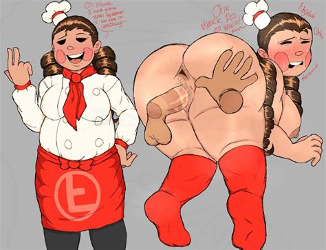Rule 34 Apron Brown Hair Chef Hat Chubby Female Danganronpa
