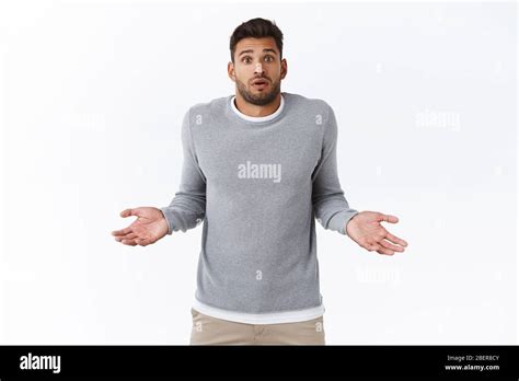 Confused Babefriend Cant Understand What He Did Wrong Spread Hands Sideways And Shrugging