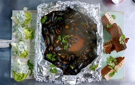 Some Food Is Laying Out On Tin Foil