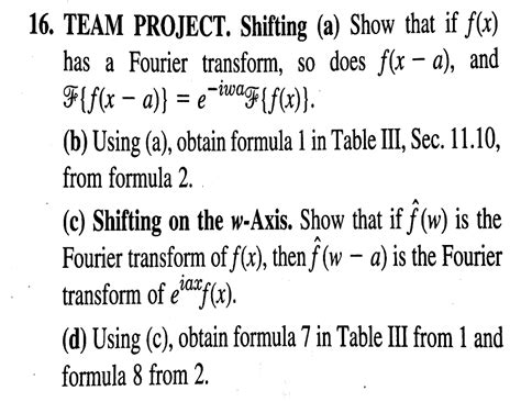 Solved 16 TEAM PROJECT Shifting A Show That If F X Has Chegg Com