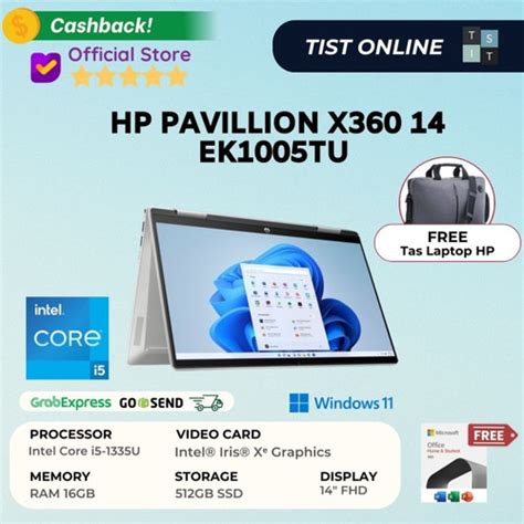 Jual HP Pavilion X Ek TU I U RAM GB GB SSD TOUCH W