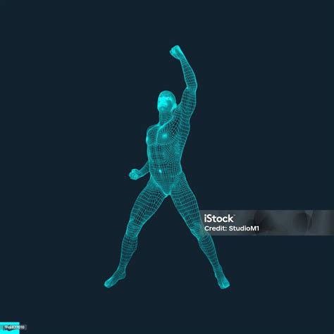 서 남자 인간의 팔 스포츠 대회에 대 한 실루엣입니다 승리 축 하입니다 남자 벡터 일러스트 레이 션의 3d 모델입니다 1위에