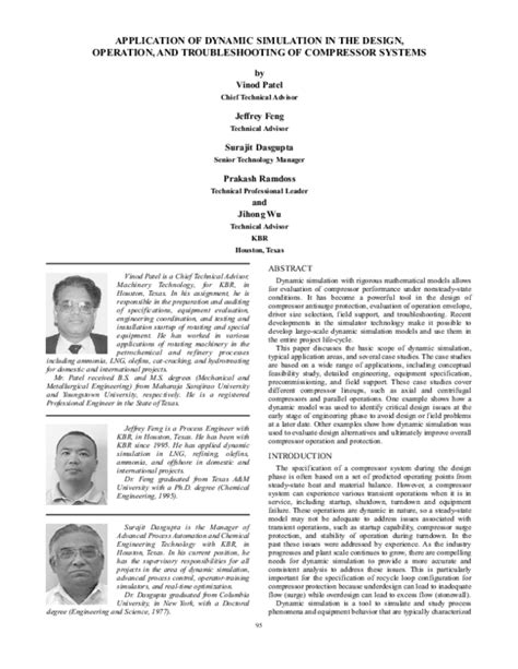 Pdf Application Of Dynamic Simulation In The Design Operation And