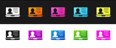 흑백 배경에서 격리된 이력서 아이콘이 있는 랩톱을 설정합니다 Cv 응용 프로그램 전문 직원을 검색 인력 분석 이재개됩니다 벡터 개념에 대한 스톡 벡터 아트 및 기타 이미지