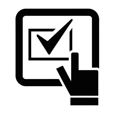 Hand Selecting Checkbox Icon Confirm Choice Selection Completion Graphic Element 60404526 Vector