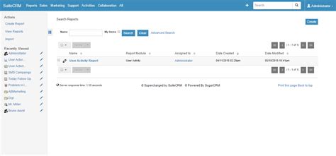 User Activity Tracking Report Sugarcrm Suitecrm