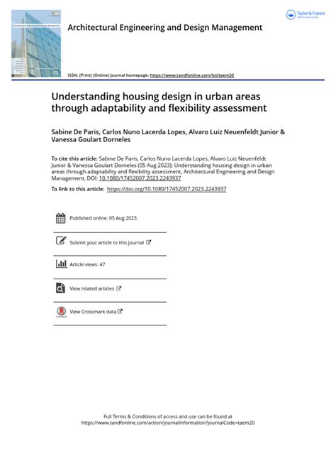 Understanding Housing Design In Urban Areas Through Adaptability And