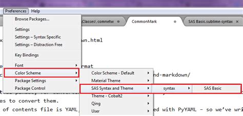 Sas Syntax And Theme Packages Package Control
