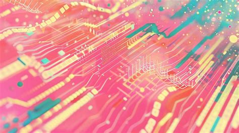 Colorful 3d Rendering Of A Circuit Board With Glowing Nodes And