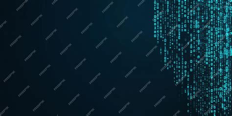 Blue Binary Code On A Dark Background Premium Ai Generated Image