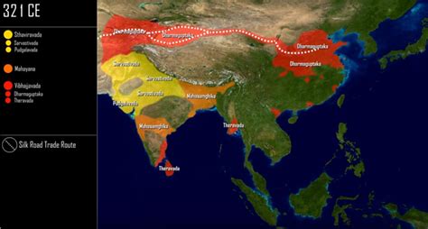Map The Spread Of Buddhism From 500 Bc To 1200 Ad The Sounding Line