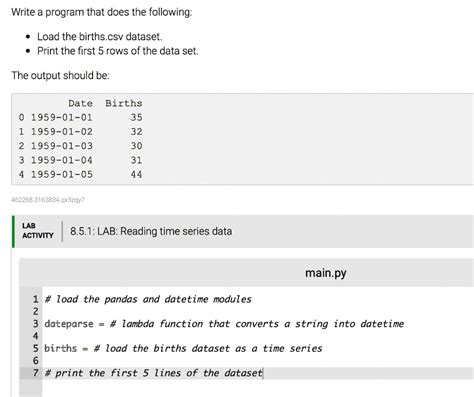 Solved Write A Program That Does The Following Load The Birthscsv Dataset Print The