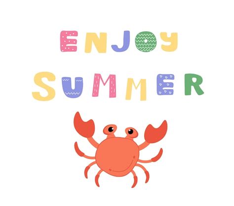 Premium Vector Enjoy Summer Summer Postcard With Crab
