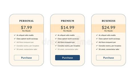 Web Template For Pricing Plans Or Subscriptions Product And Price