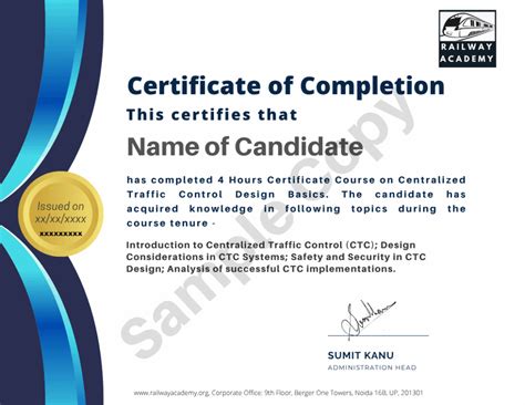 4 Hours Certificate Course On Centralized Traffic Control Ctc Design