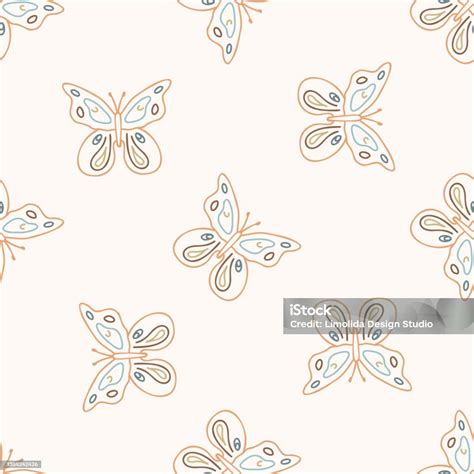 매끄러운 배경 삼키는 꼬리 나비 성 중립적 인 패턴 기발한 최소한의 흙 2 톤 색상 모든 인쇄를 통해 아이 보육 벽지 또는 보헤미안 만화 곤충 패션 나비에 대한 스톡 벡터